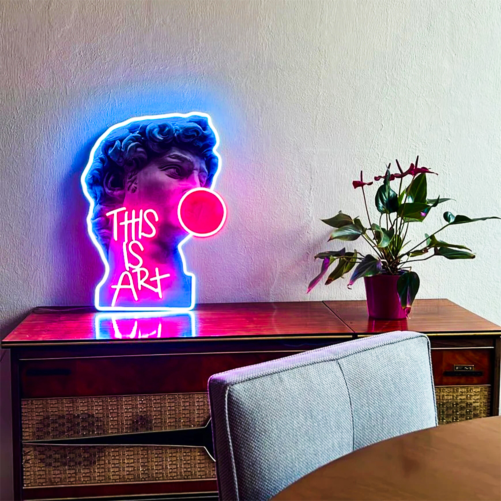 Neon contemporâneo David Is This Art – Palazzo Home & Furnishing